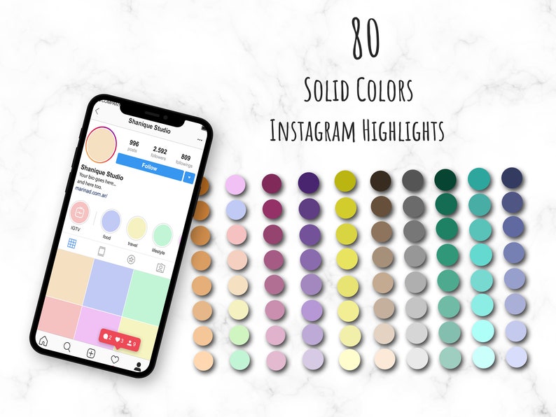 80 Solid Colors Instagram Highlights. 80 PNG Files. No Photoshop ...