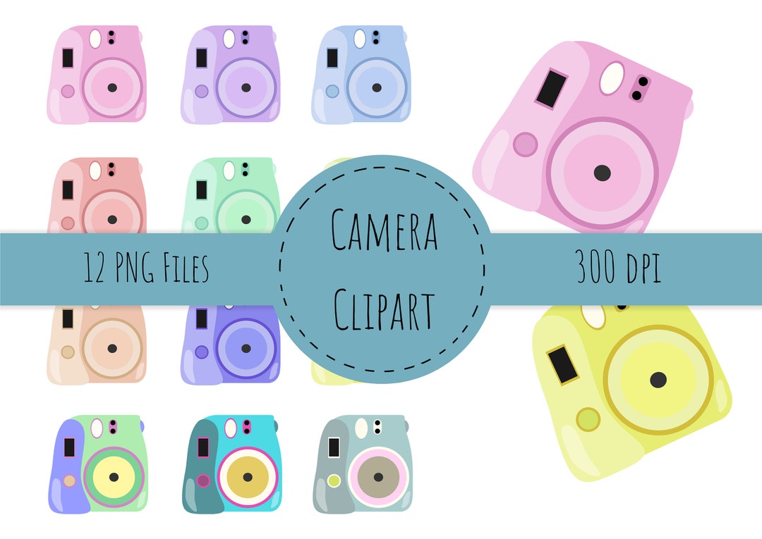INSTANT DOWNLOAD Camera Clipart, Colorful and Sweet Camera Clip Art, 12 ...