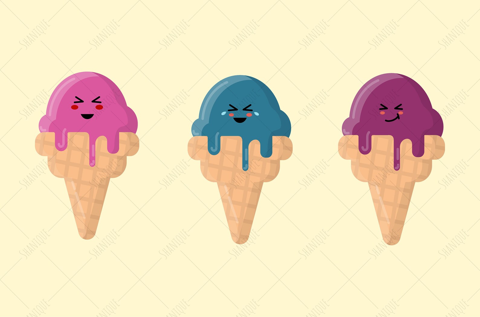 INSTANT DOWNLOAD Sweet Ice Cream Clip Art,16 PNG Files, Ice Cream With ...
