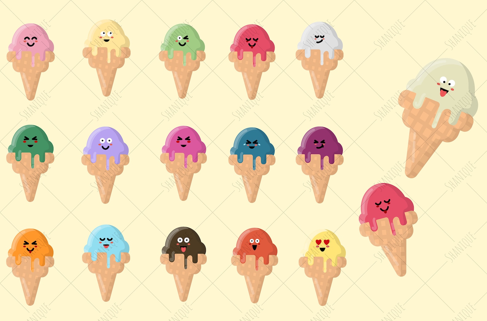 INSTANT DOWNLOAD Sweet Ice Cream Clip Art,16 PNG Files, Ice Cream With ...