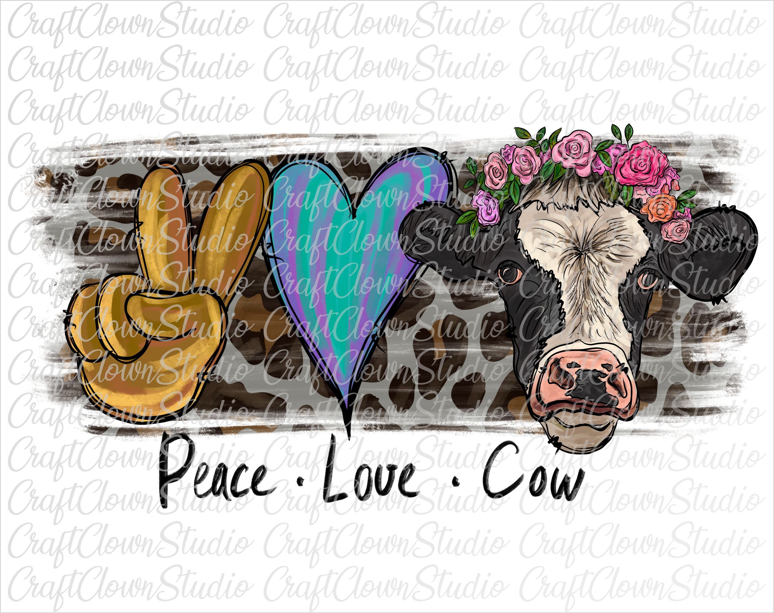 Peace Love Cow Png File for Sublimation Print - Etsy