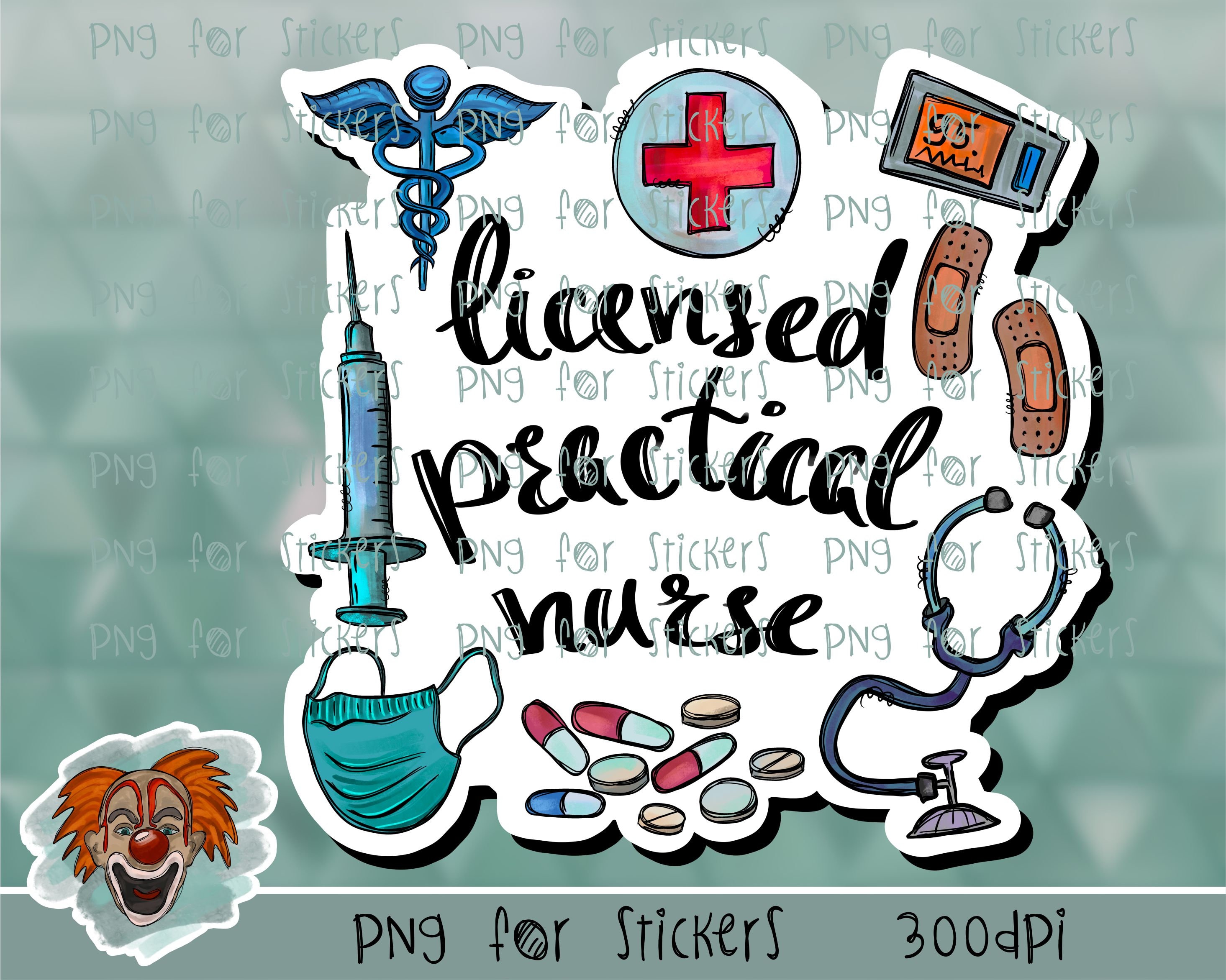 Lpn Krankenschwester Digital Sticker lizenzierter praktischer | Etsy