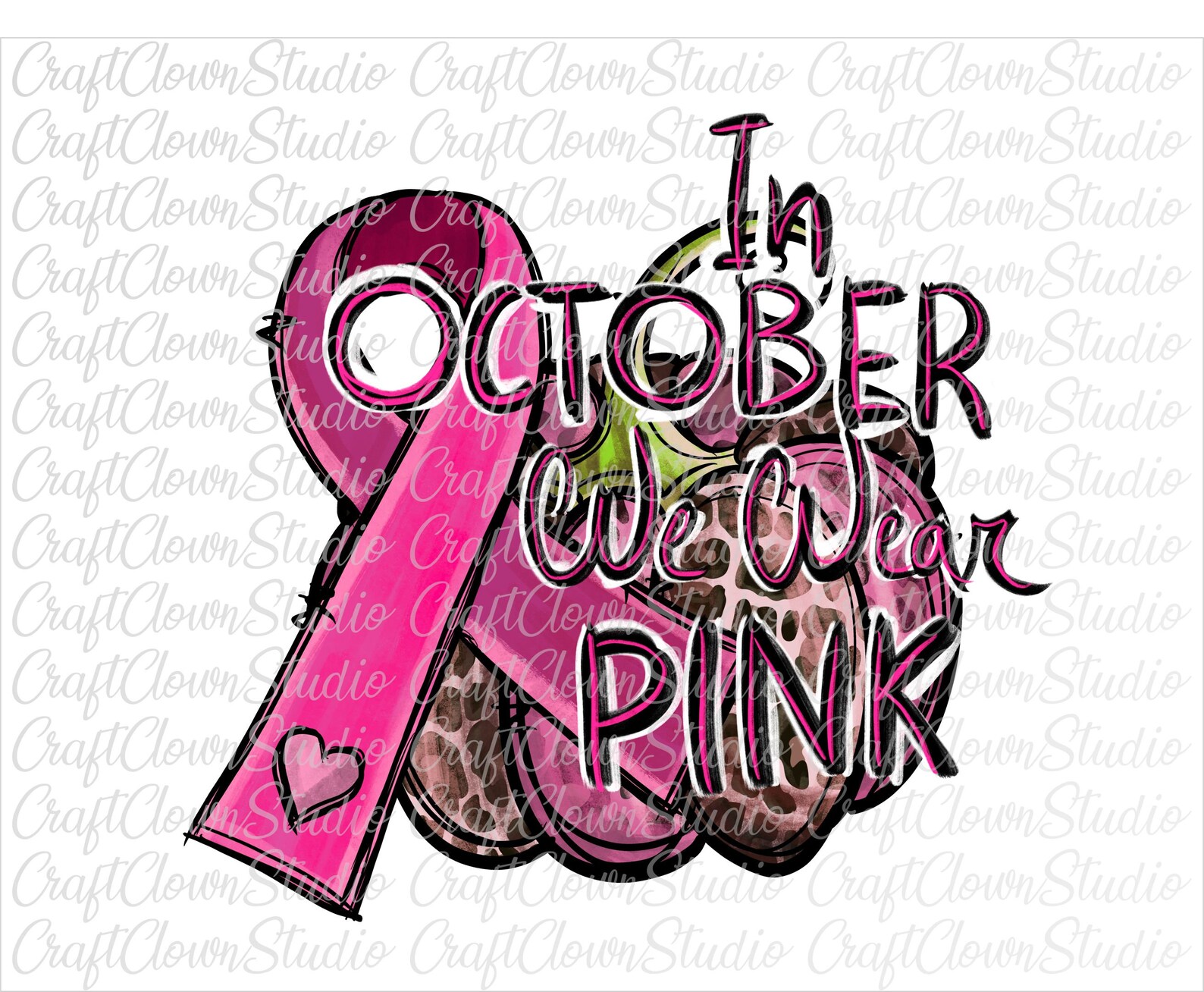 In October We Wear Pink Png Pink Ribbon Png File for - Etsy