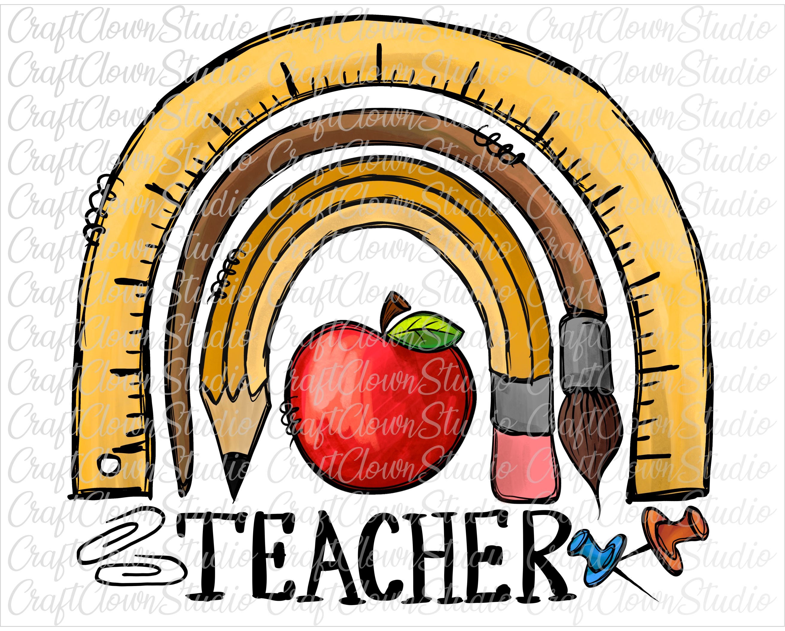 Teacher png school supply rainbow png teacher rainbow png | Etsy