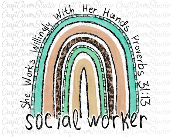 Social worker rainbow png she works willingly with her hands | Etsy