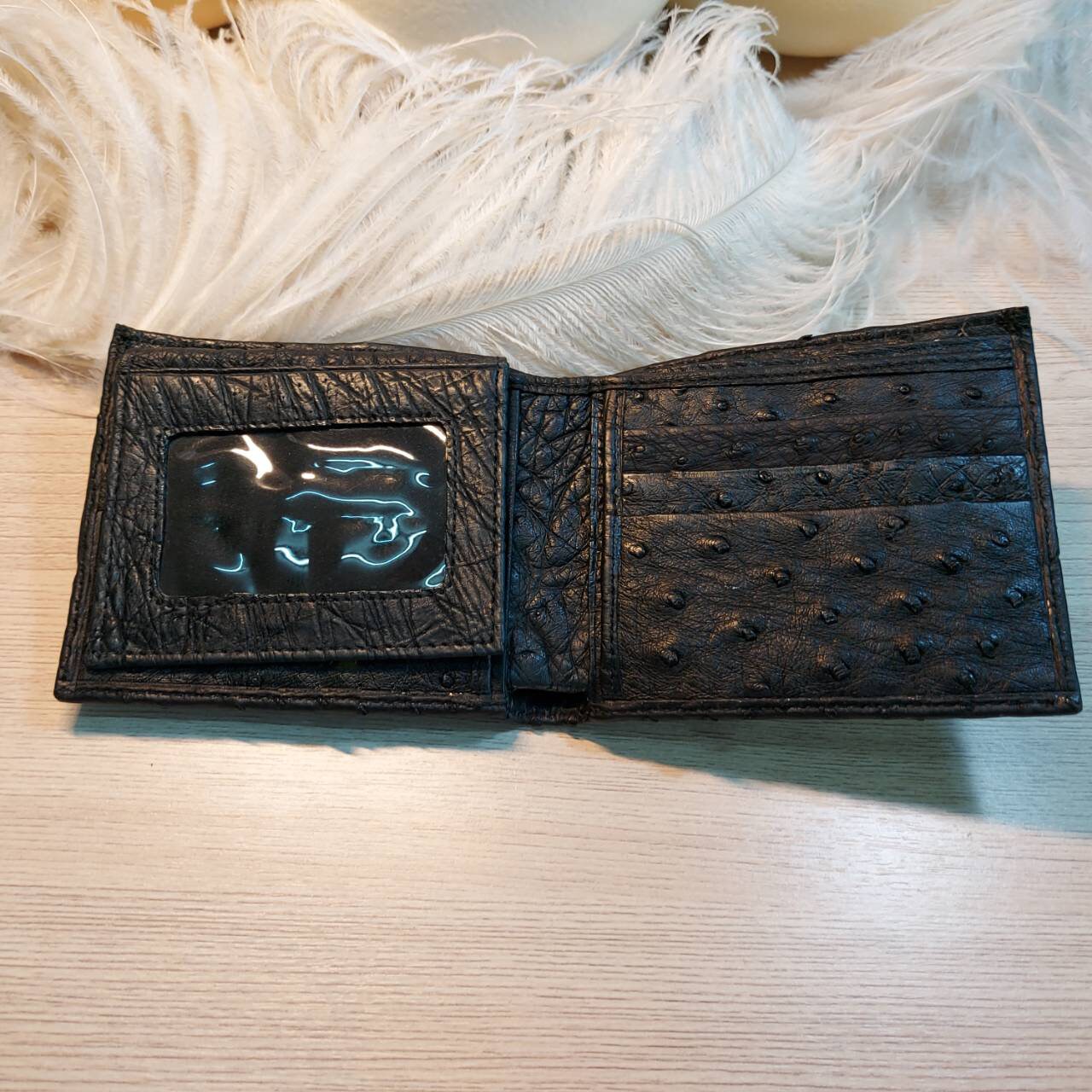 Genuine Ostrich Leather Wallet - Etsy