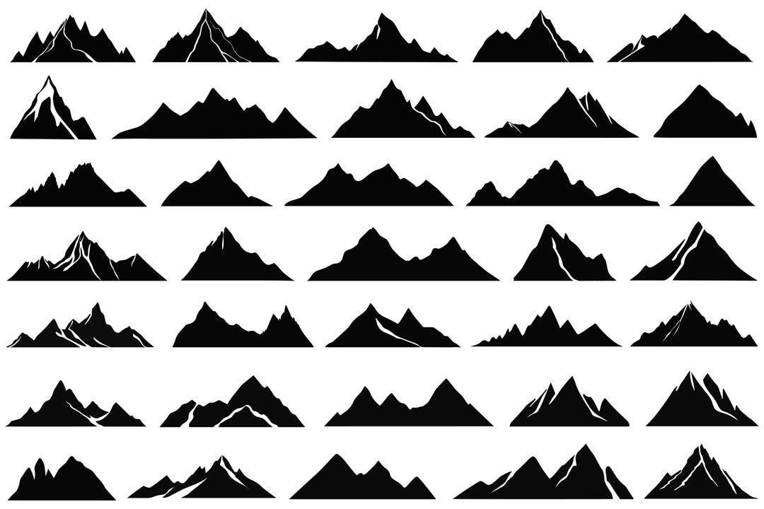 Mountain Silhouettes, Mountains SVG, Mountain SVG Bundle Vector - Etsy
