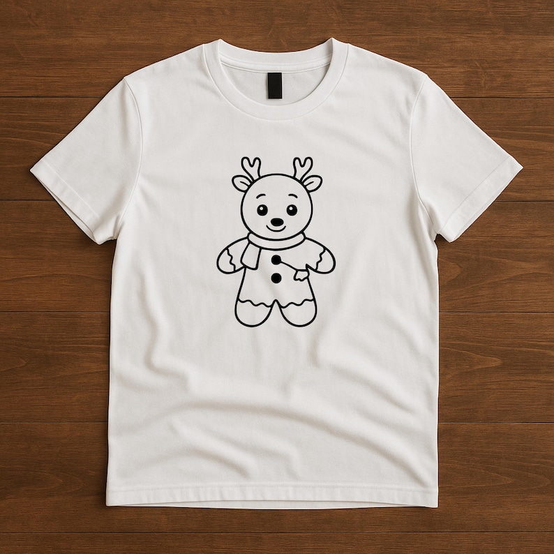 Gingerbread Man Line Art SVG | Christmas Cookie Outline for Cricut and ...