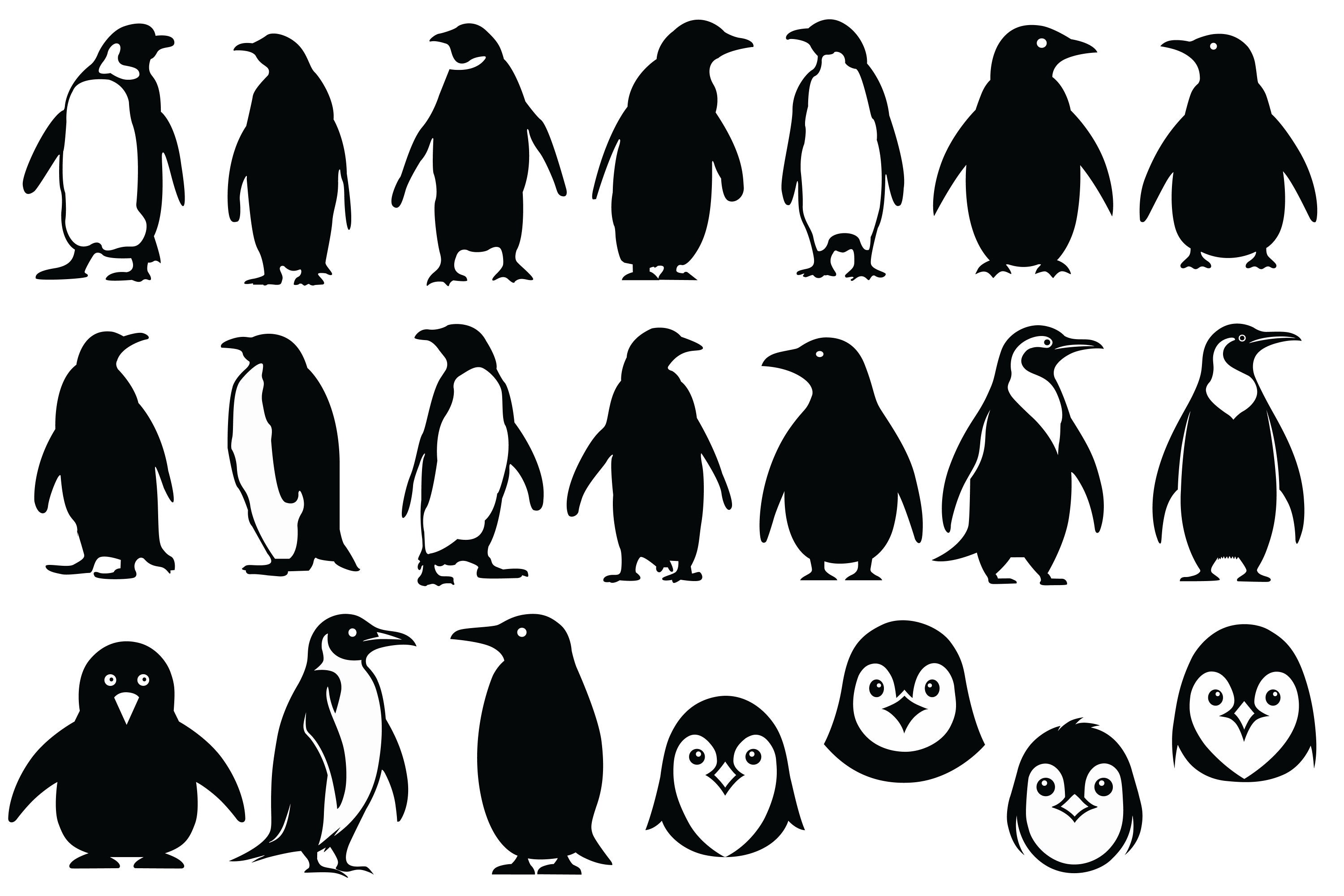 Penguin Silhouette, Penguin SVG Bundle, Penguin Clipart Bundle, Penguin ...