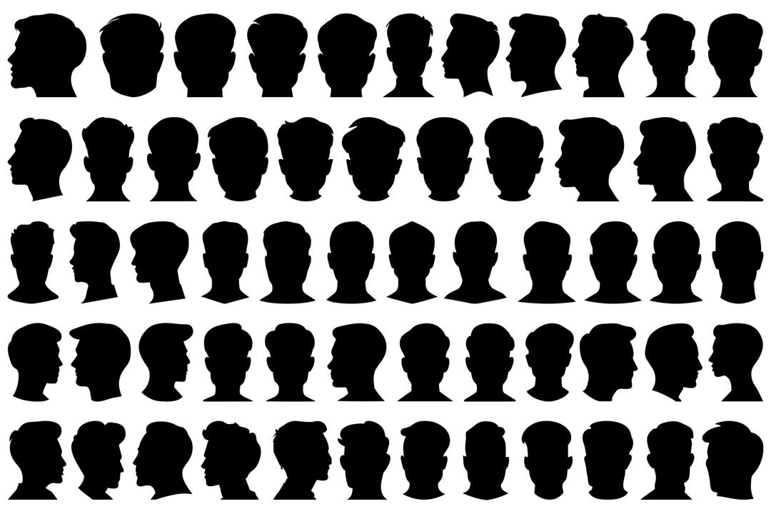 Male Head Profile SVG, Male Head SVG, Male Head Profile Silhouette, Man ...