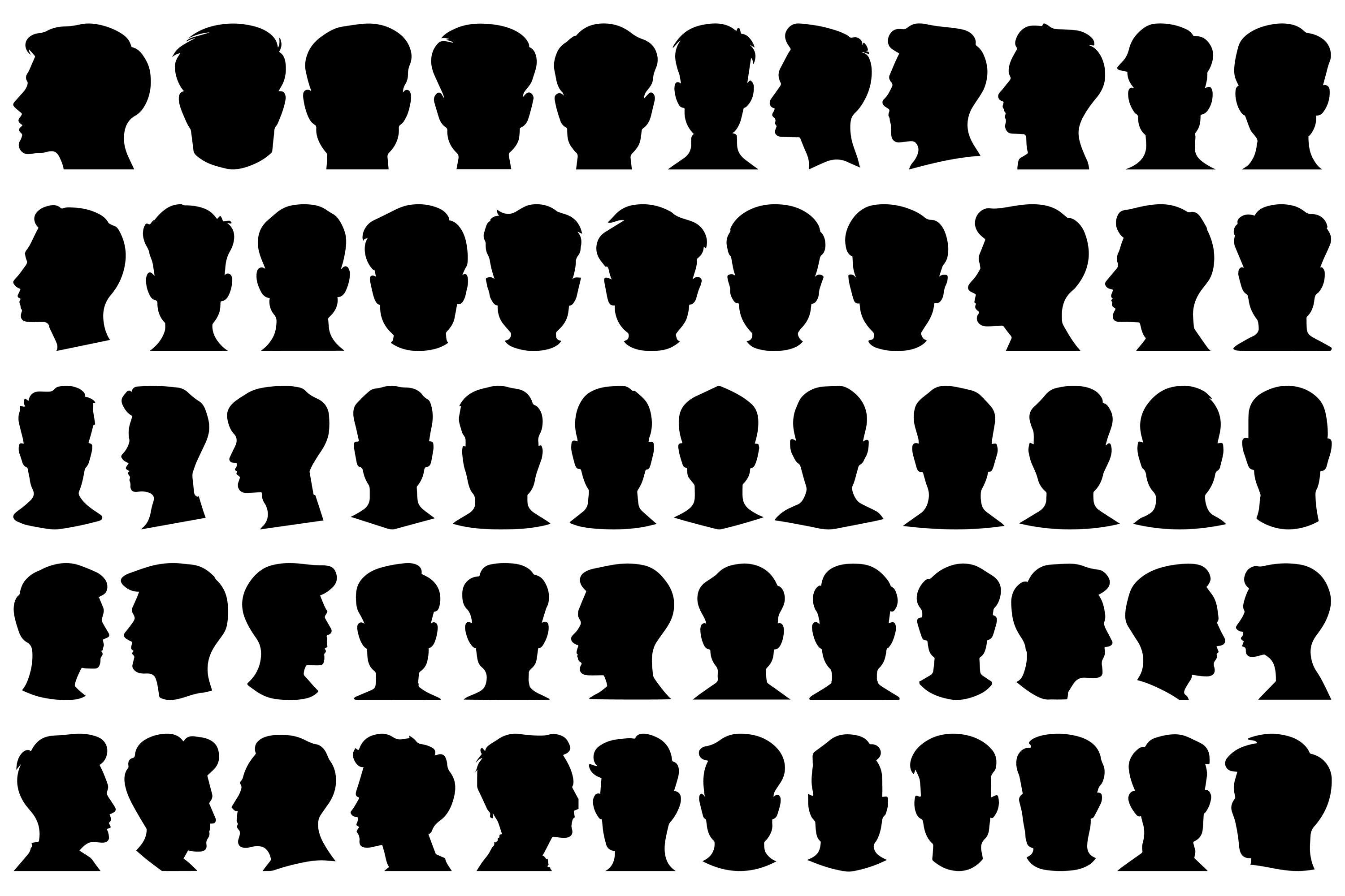 Male Head Profile SVG, Male Head SVG, Male Head Profile Silhouette, Man ...