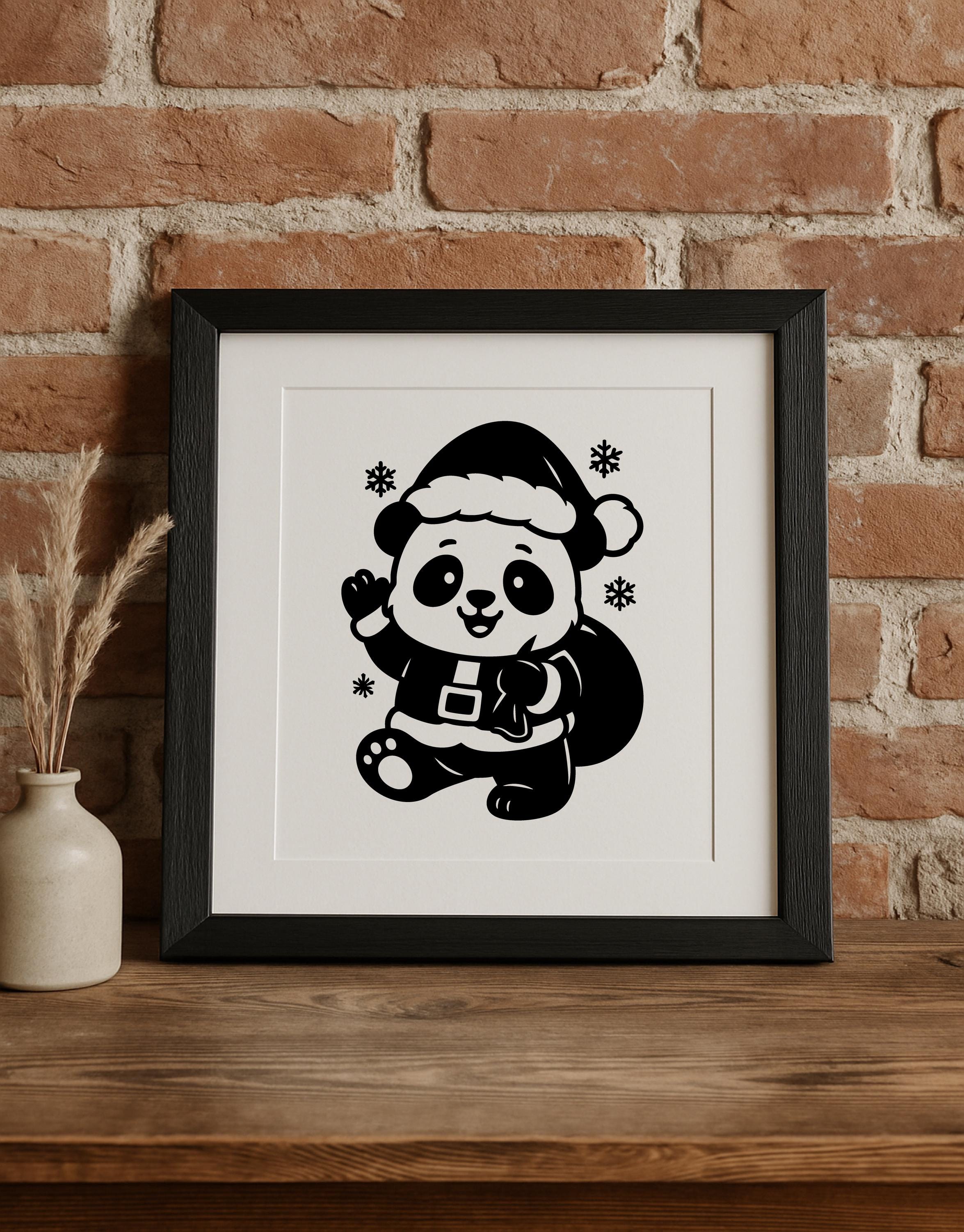 Santa Panda SVG PNG Vector Clipart Set - Etsy