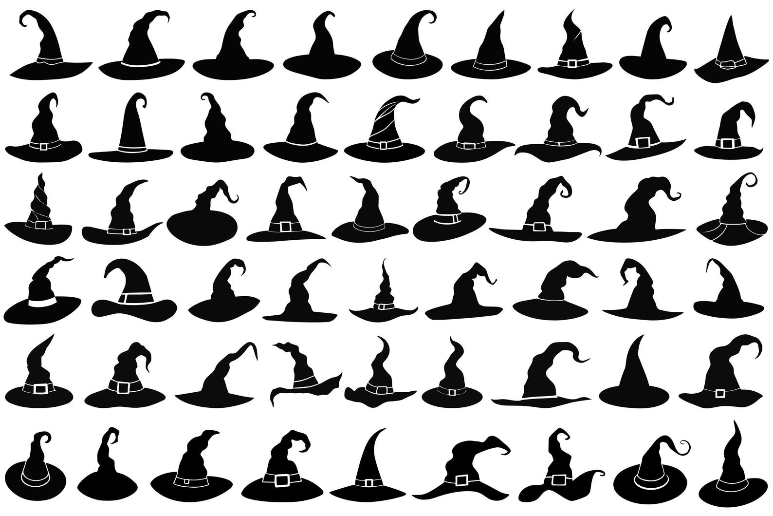 Witch Hat SVG, Witch Hat Silhouette, Wizard Hat SVG, Wizard Hat ...