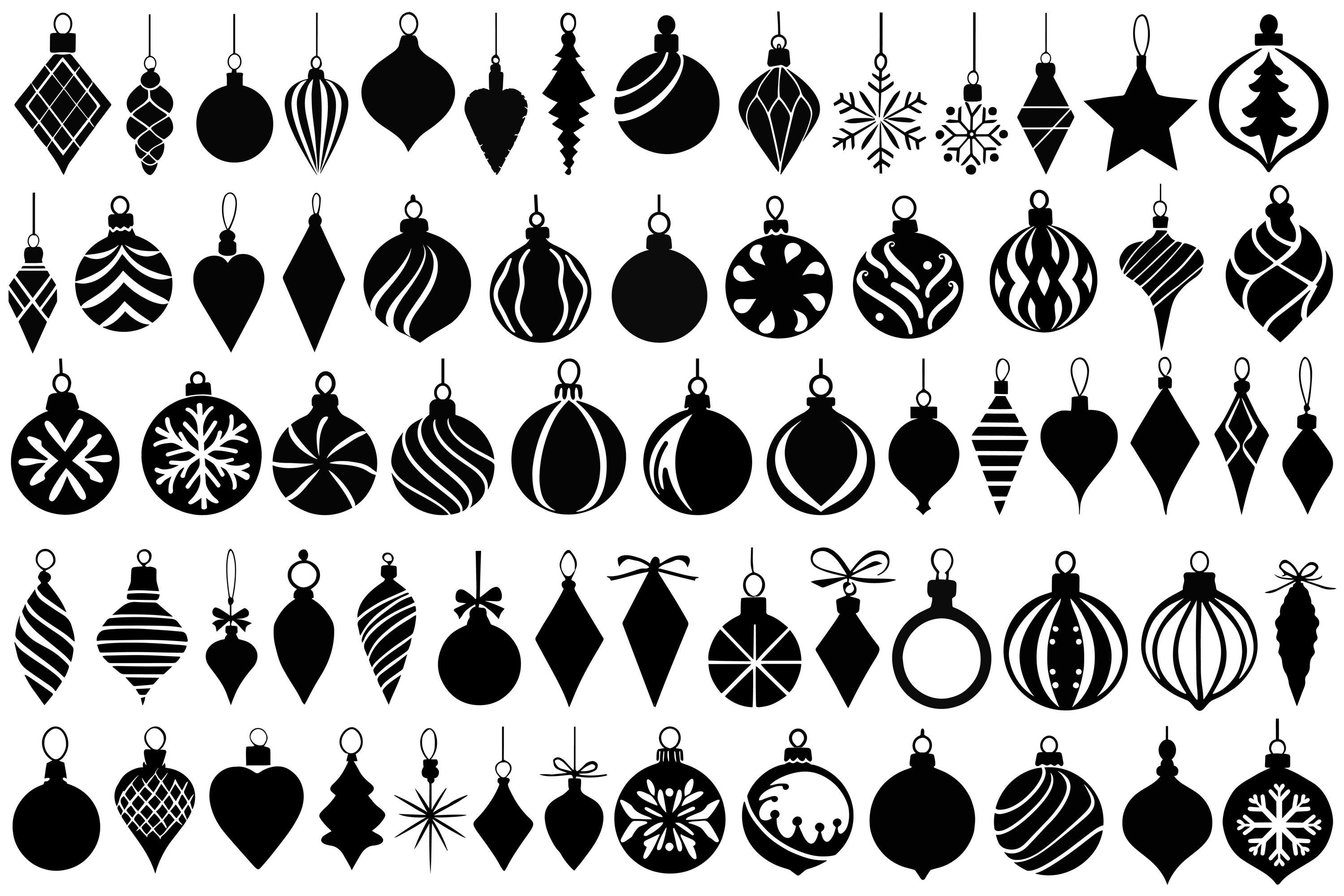 Christmas Ornaments SVG, Christmas Ornaments Silhouette Vector ...