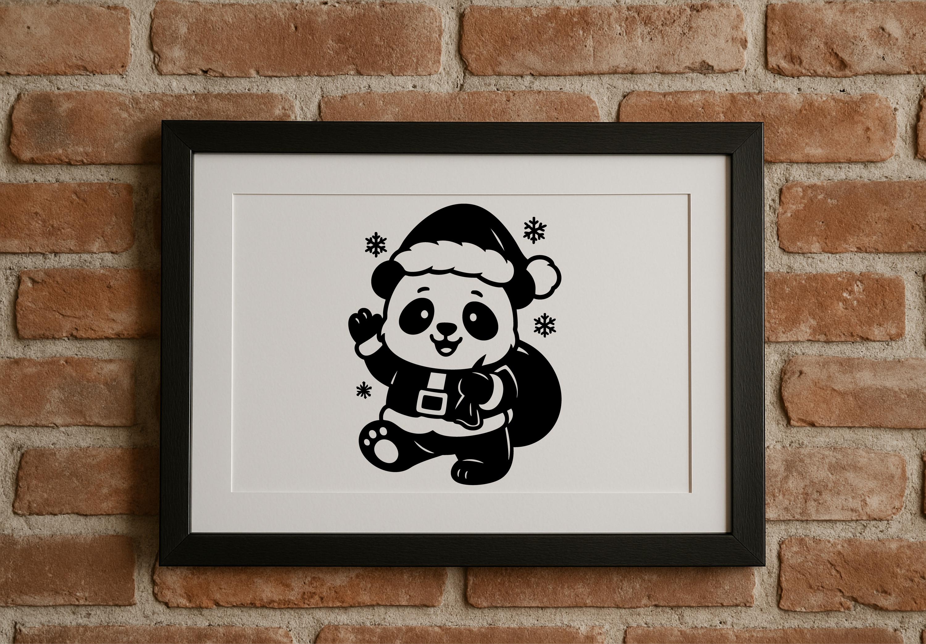Santa Panda SVG PNG Vector Clipart Set - Etsy