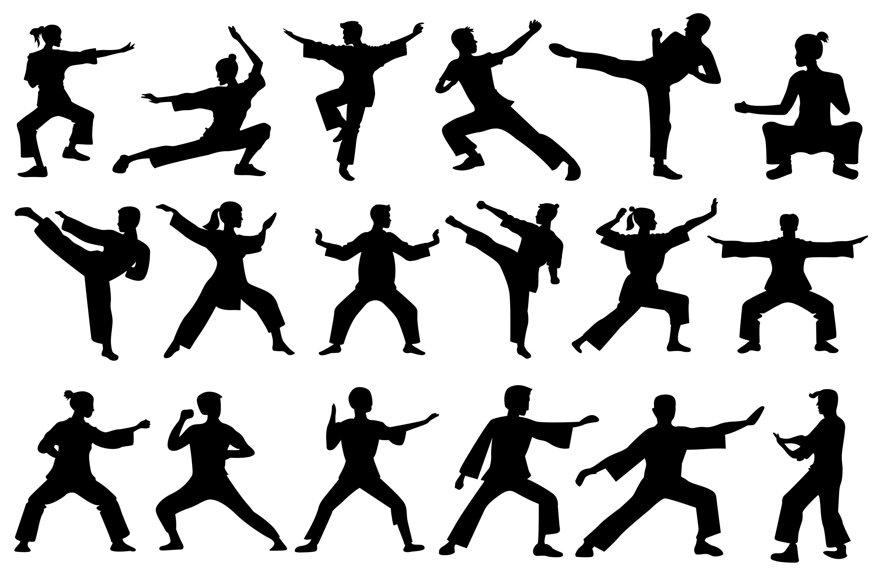 Kung Fu SVG Bundle, Kung Fu Silhouettes, Kung Fu Clipart, Kung Fu ...