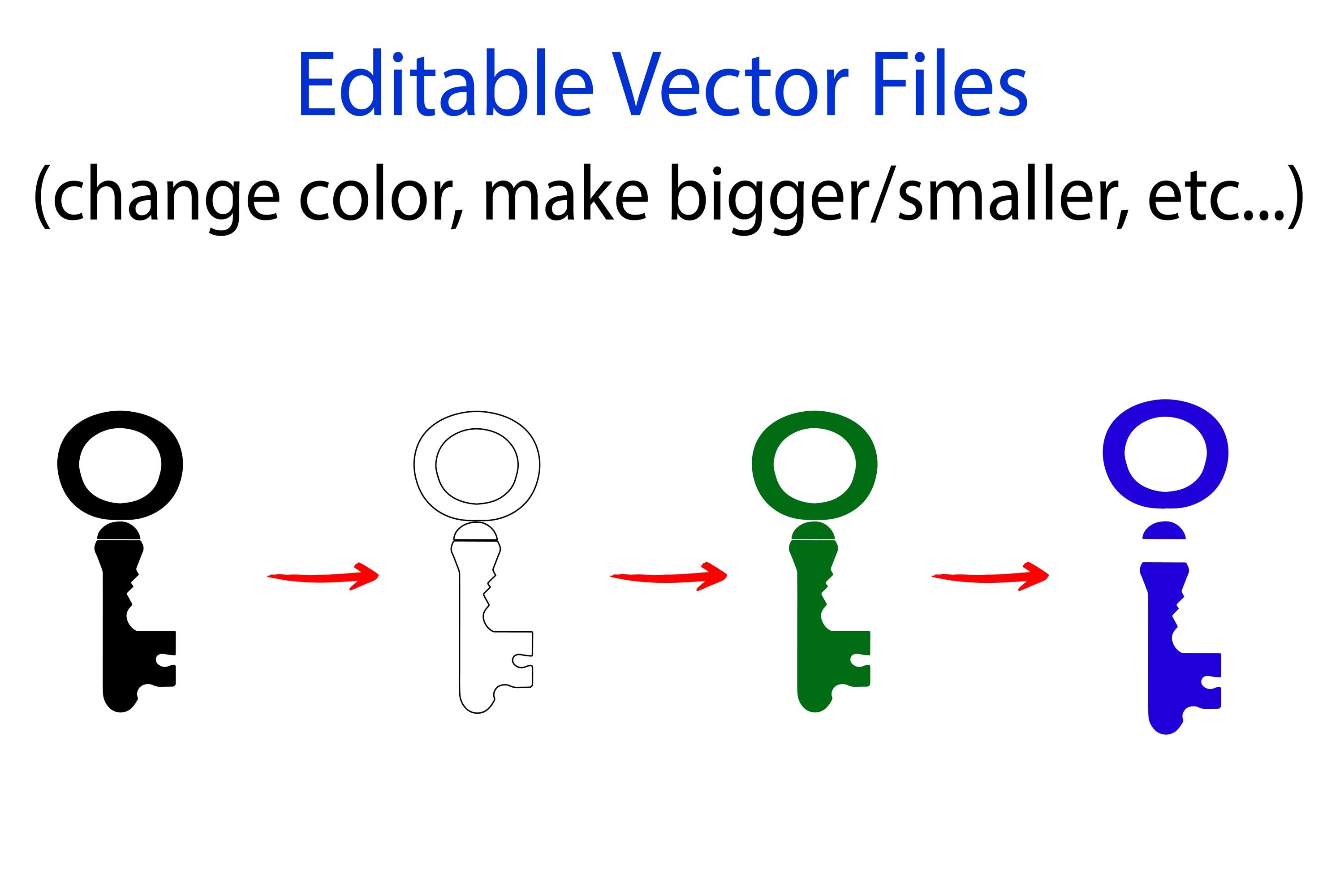 Key SVG Bundle, Keys SVG, Keys PNG, Key Silhouettes, Key Clipart ...
