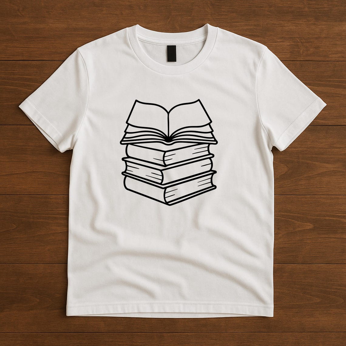 Open Book With Stacked Books Outline SVG PNG EPS - Etsy