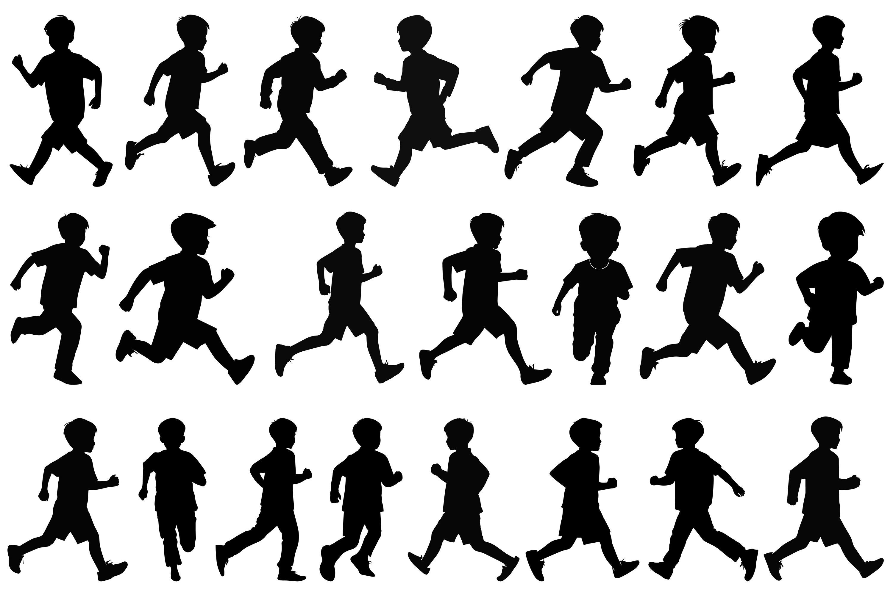 Boy Running SVG Bundle | 22 Designs | Cricut Silhouette | Digital ...
