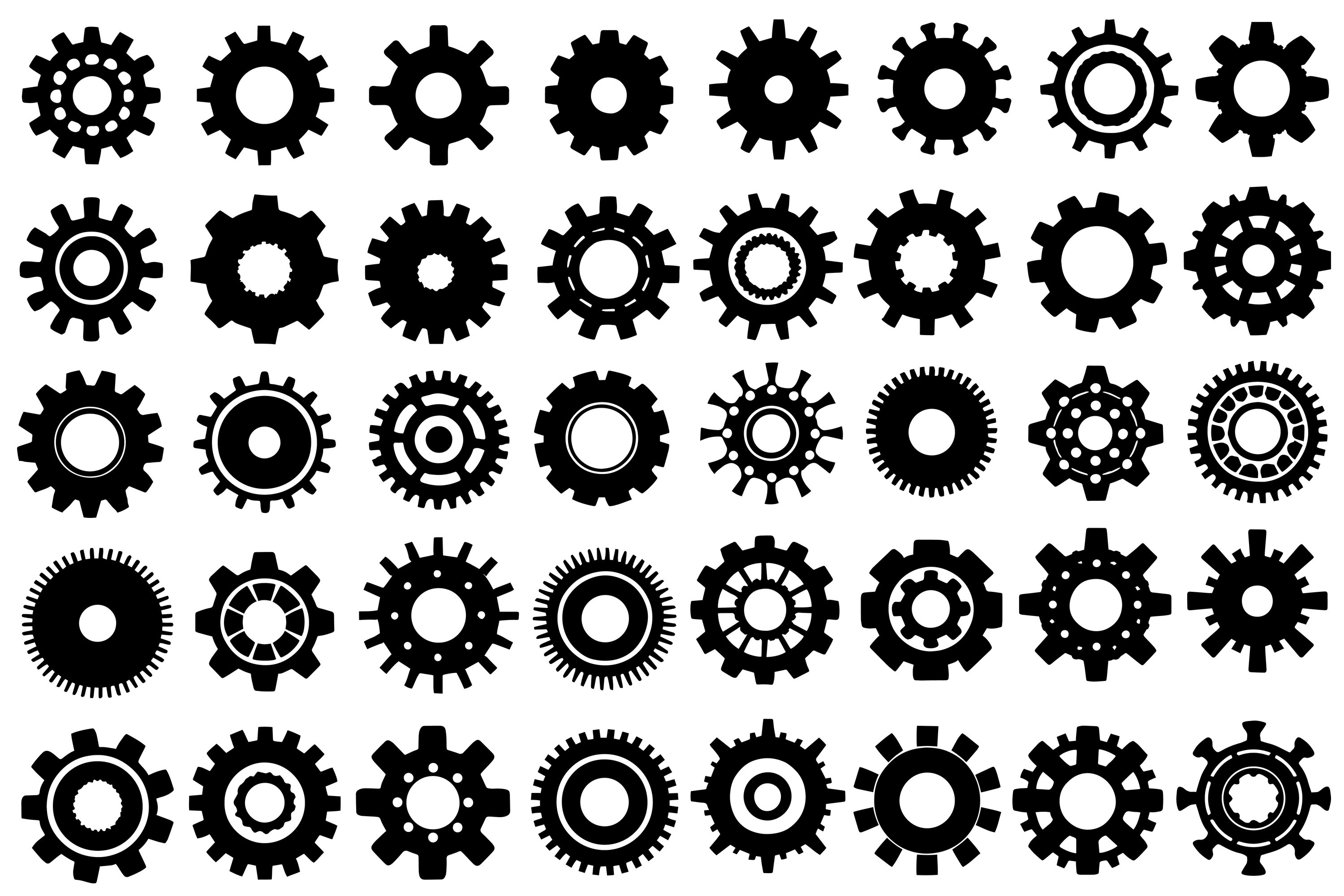 Gear SVG Bundle, Gear SVG, Gear Silhouette, Gear Print, Gear Clipart ...