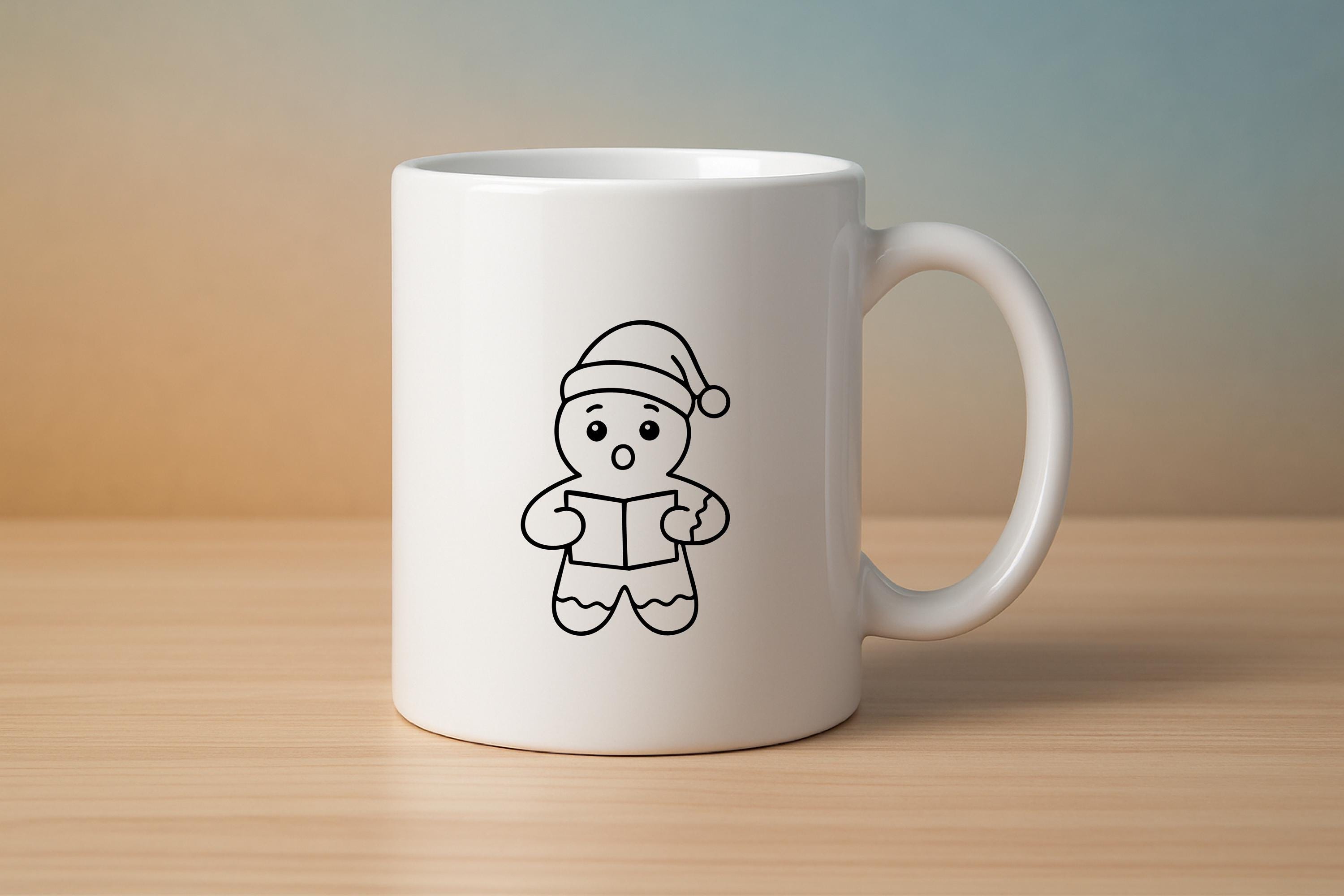 Gingerbread Man Line Art SVG | Christmas Cookie Outline for Cricut and ...