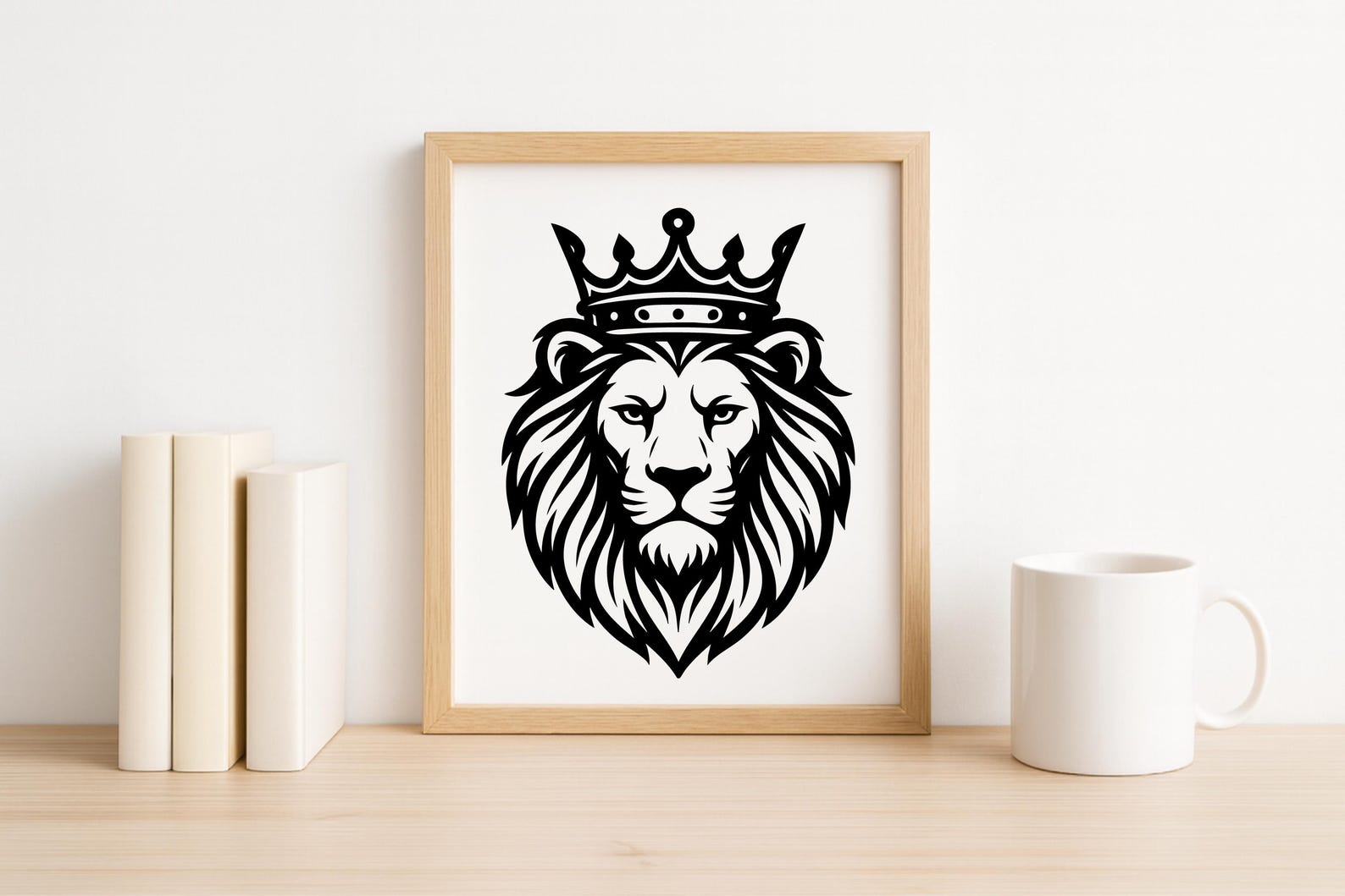 King Lion SVG PNG | Lion Head With Crown Silhouette Vector Clipart - Etsy