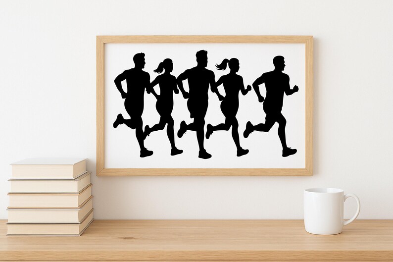 Running Group Silhouette Vector, Runner SVG Clipart - Etsy