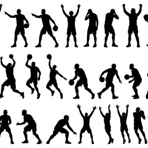 Basketball Silhouette SVG Bundle | Clipart Vector Cut Files - Etsy
