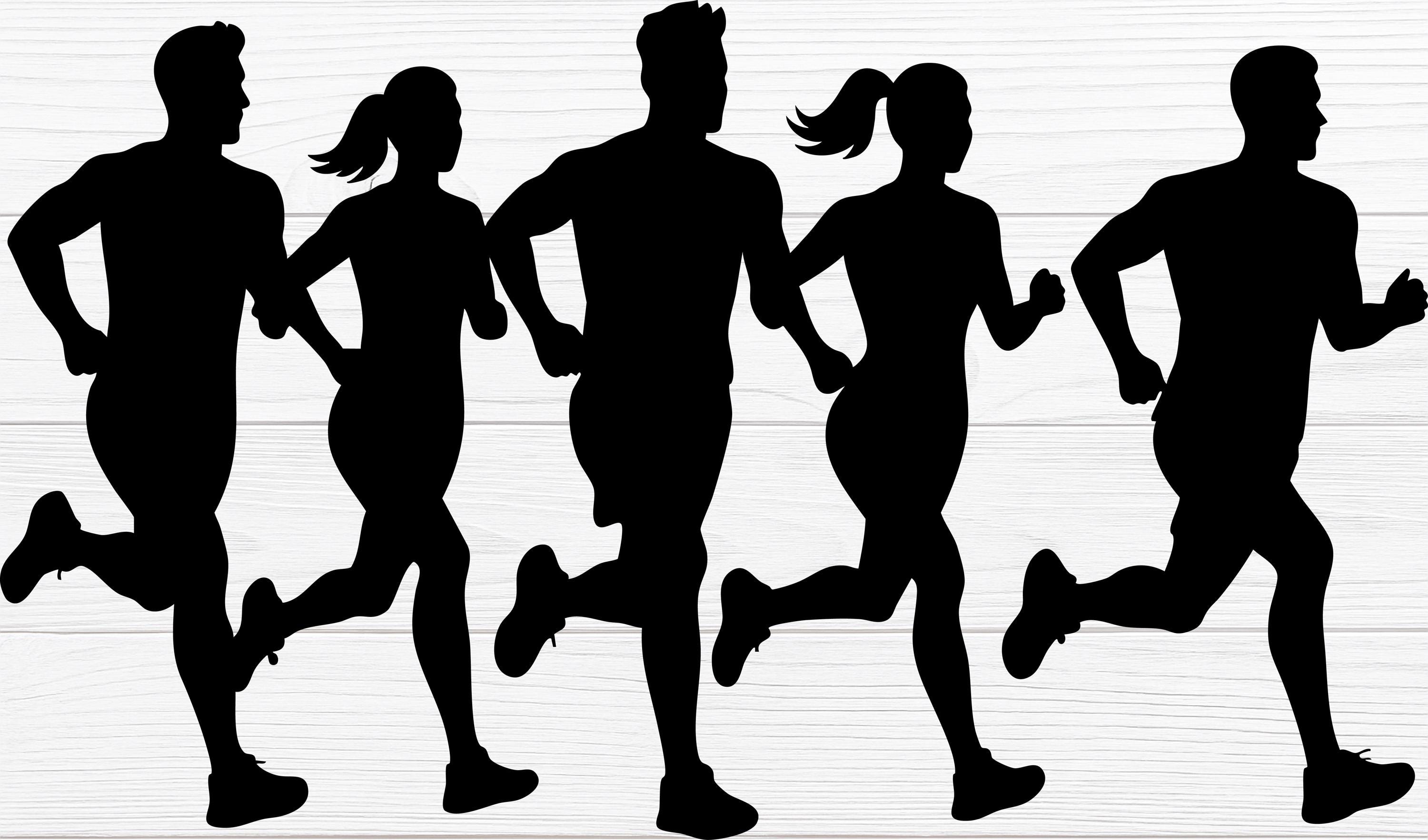 Running Group Silhouette Vector, Runner SVG Clipart - Etsy