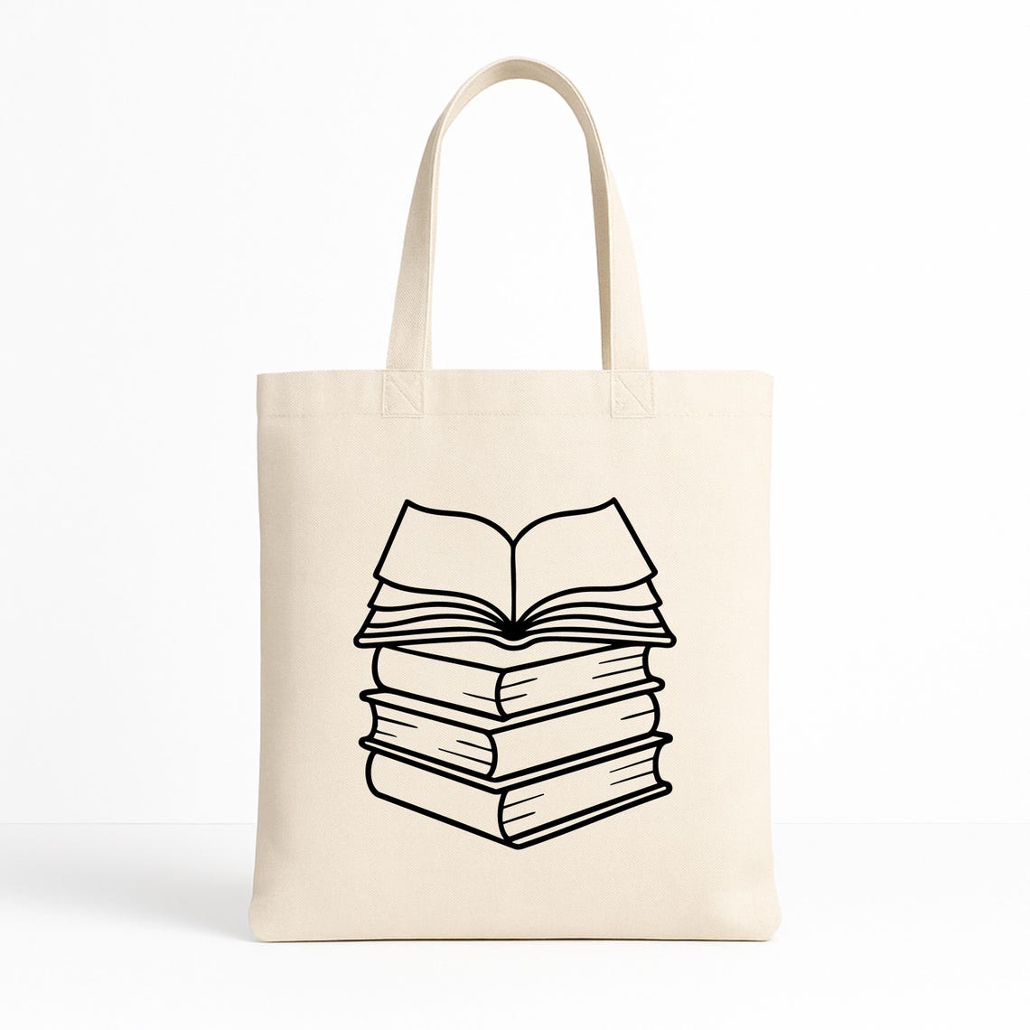Open Book With Stacked Books Outline SVG PNG EPS - Etsy