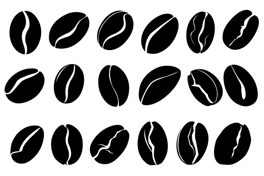 Coffee Bean Silhouettes: Vector Clipart SVG Bundle (digital Download ...