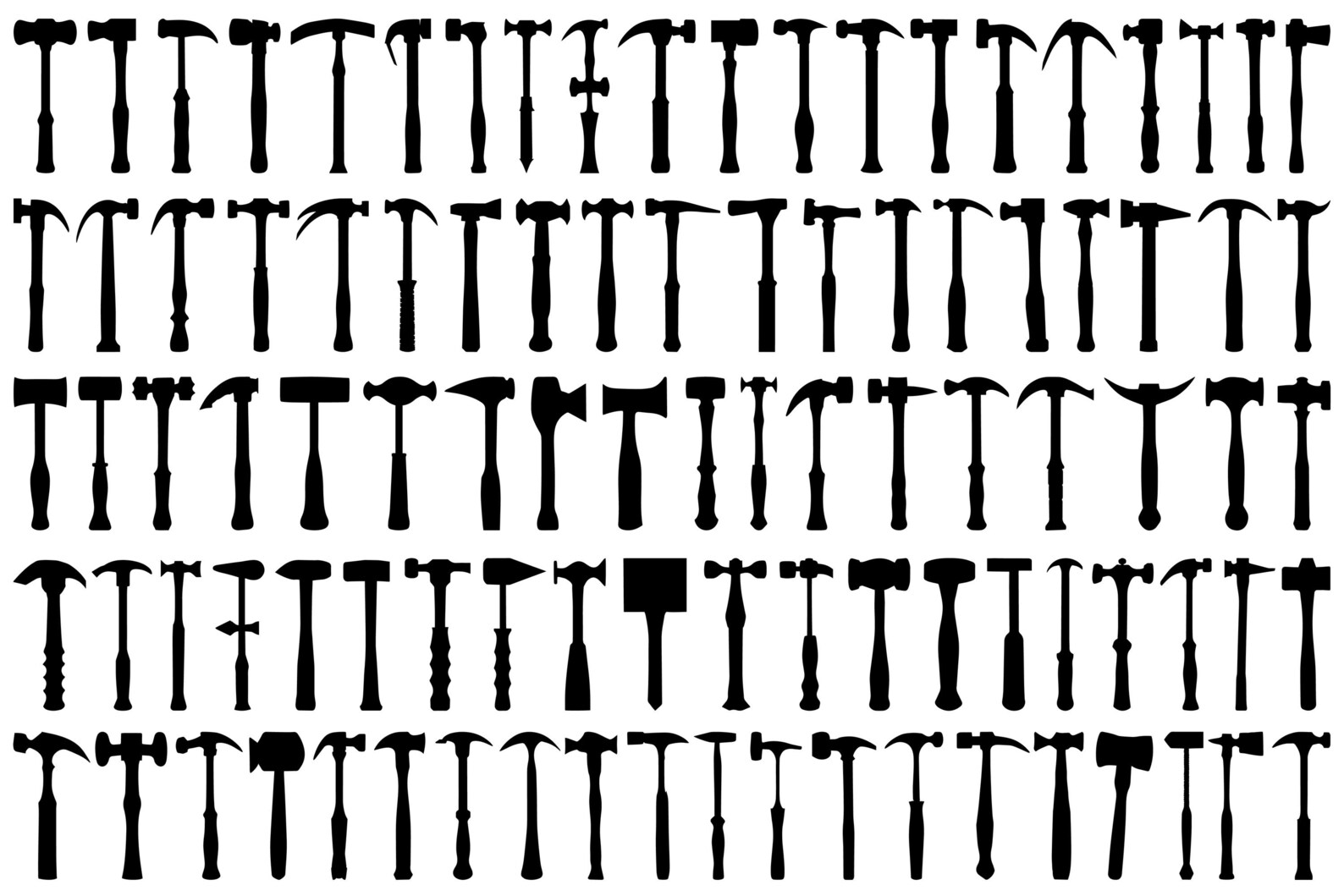 Hammer SVG Bundle, Hammer Silhouette, Hammers SVG, Hammers PNG, Hammer ...
