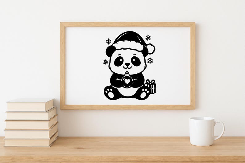 Santa Panda SVG PNG Vector Clipart Set - Etsy
