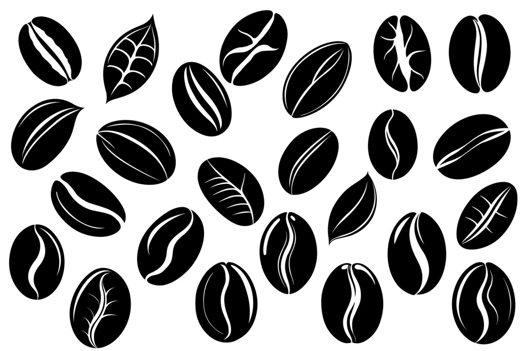 Coffee Bean Silhouettes: Vector Illustration SVG Bundle (digital ...