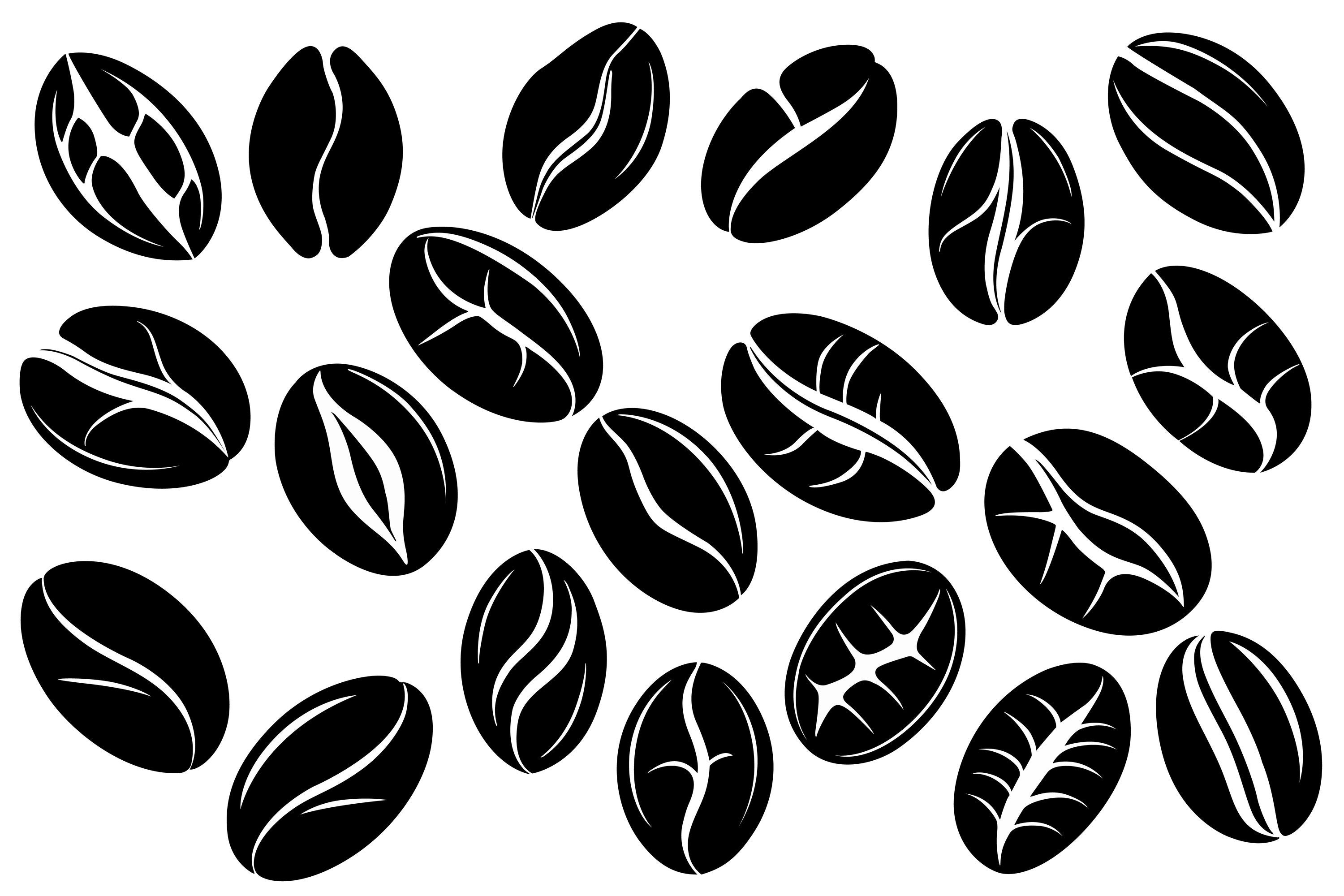 Coffee Beans Clip Art Black And White
