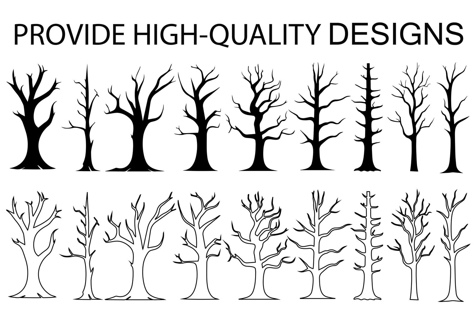 Dead Tree SVG Bundle, Dead Trees SVG, Dead Tree Silhouette, Dead Tree ...