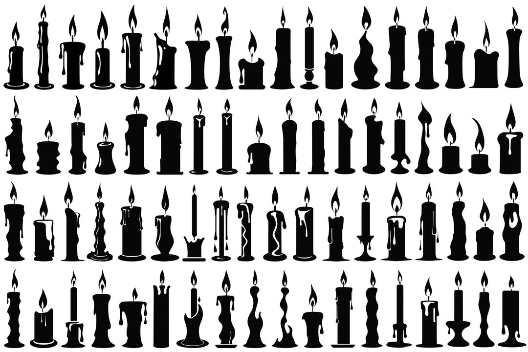 Melting Candle SVG Bundle | 72 Candle Silhouette Designs - Etsy