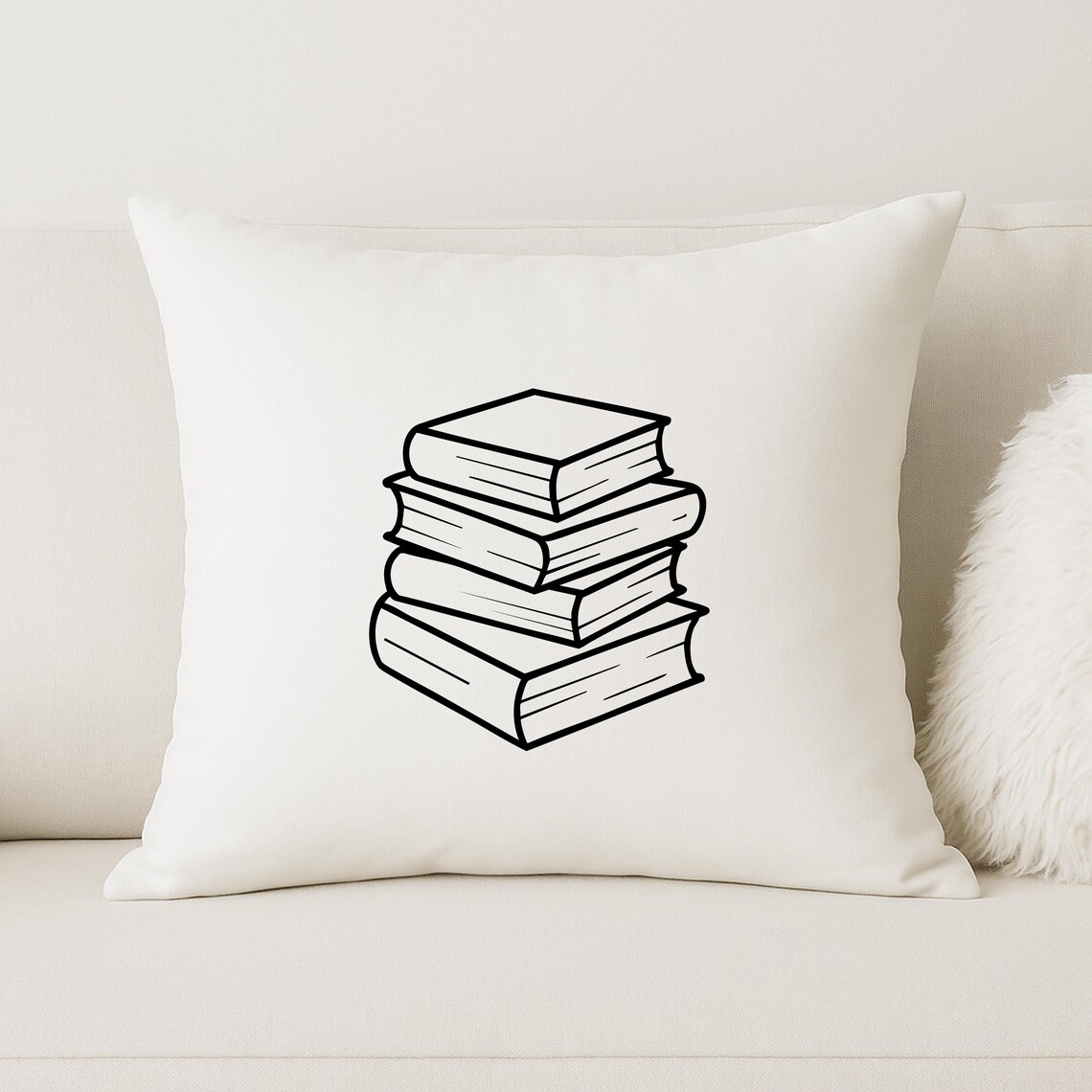 Stacked Books Outline SVG PNG Clipart - Etsy