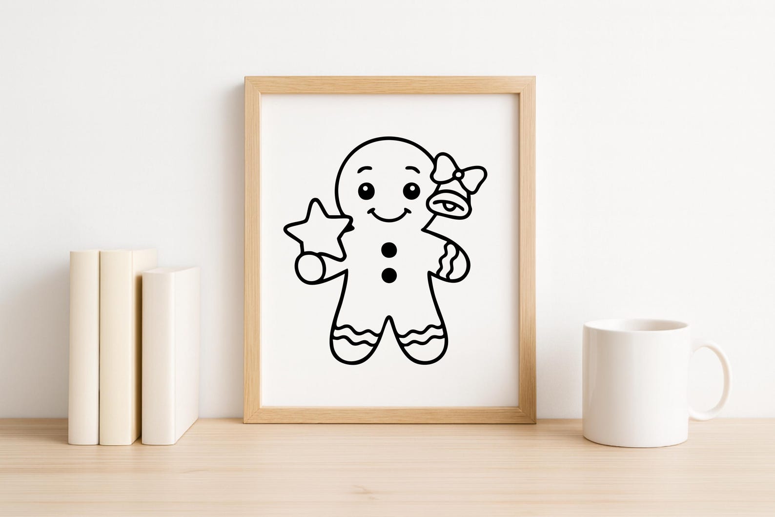 Gingerbread Man Line Art SVG | Christmas Cookie Outline for Cricut and ...