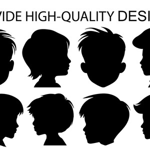 Boy Head Silhouette SVG Bundle | 66 Designs - Etsy