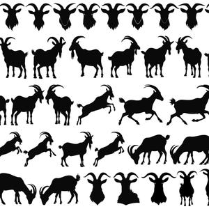 Goat Silhouette SVG Bundle | 46 Designs | Eps, Jpg, Png - Etsy