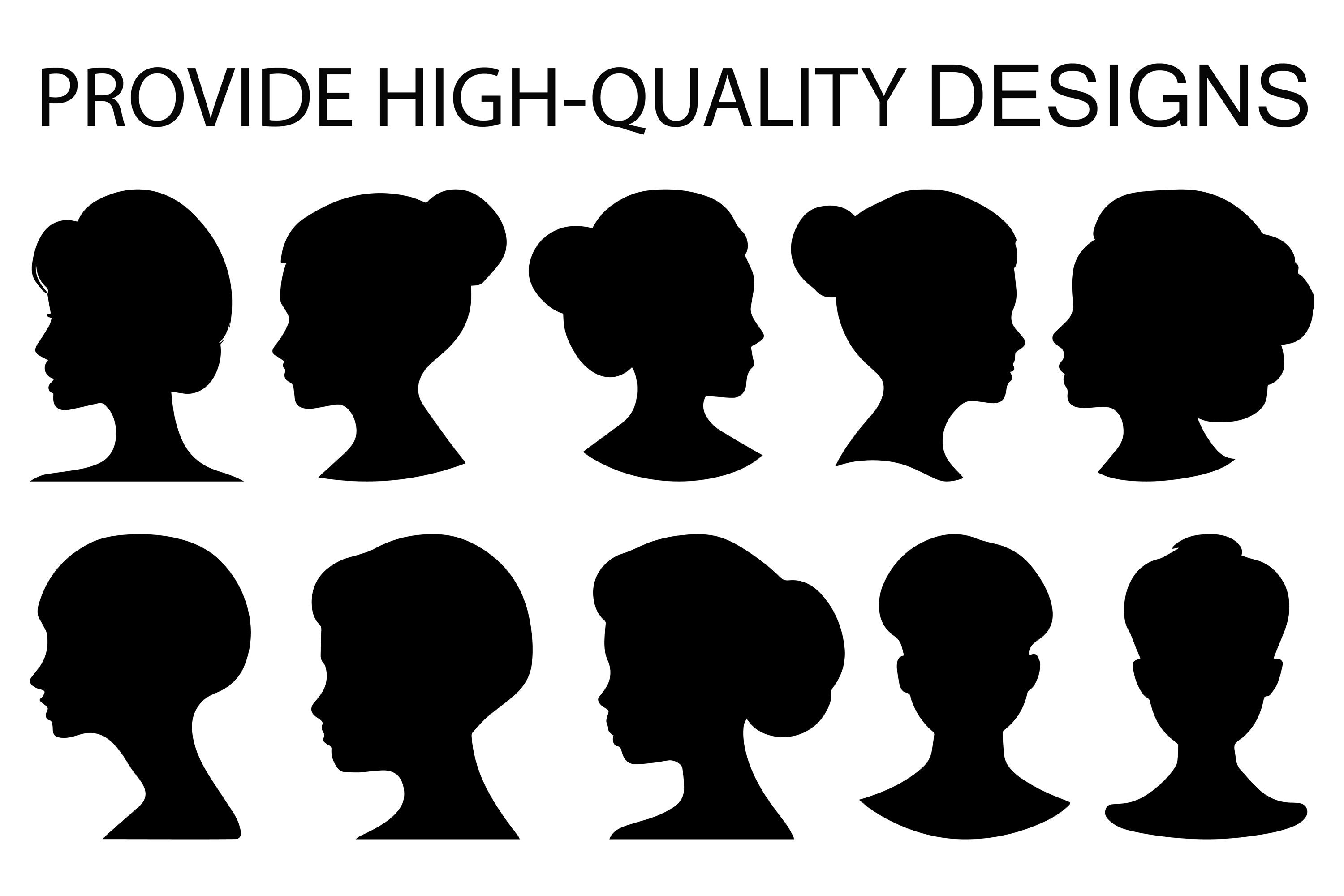 Woman Head SVG Bundle, Woman Heads SVG, Woman Head Silhouette, Woman ...