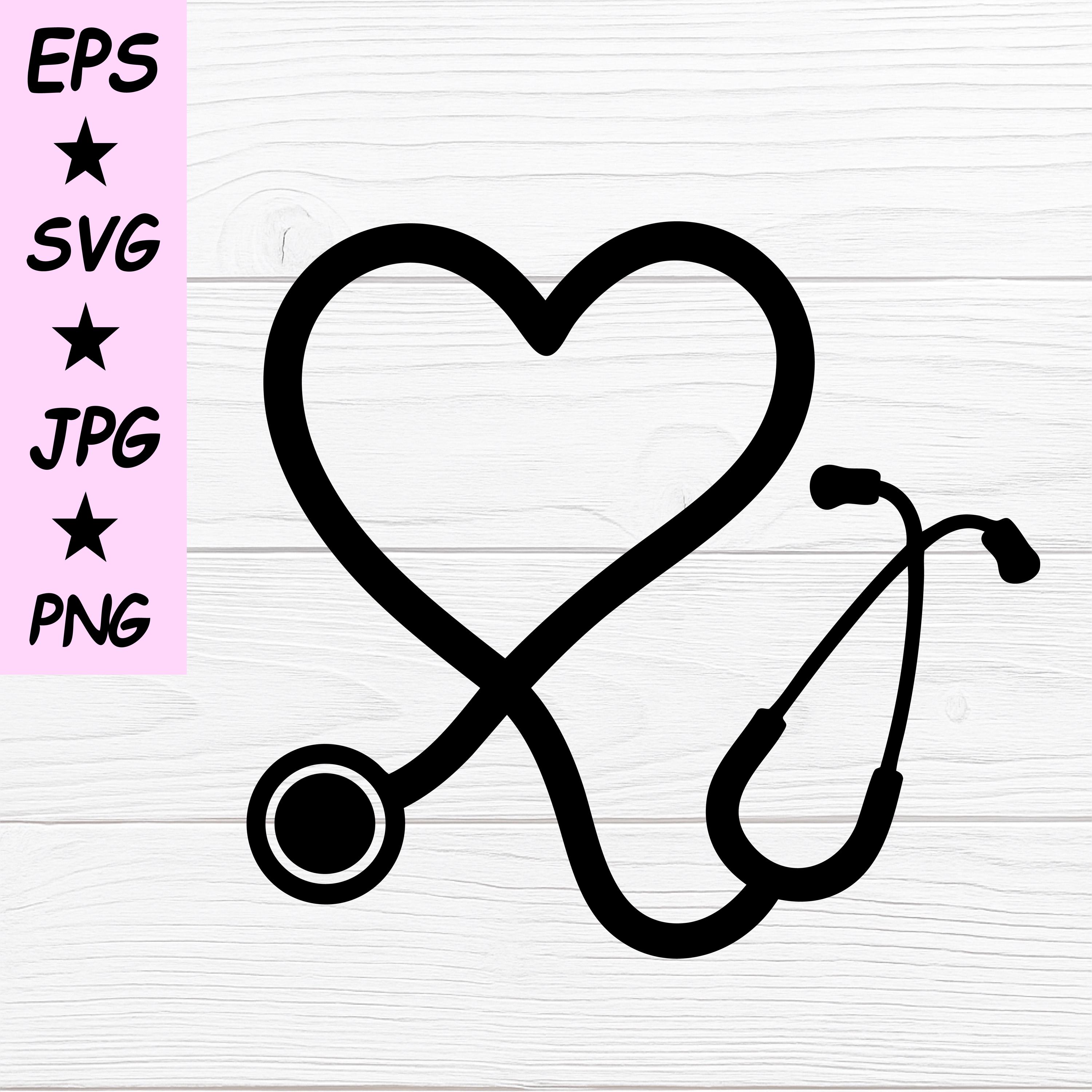 Heart Stethoscope SVG | Nurse Doctor Clipart - Etsy