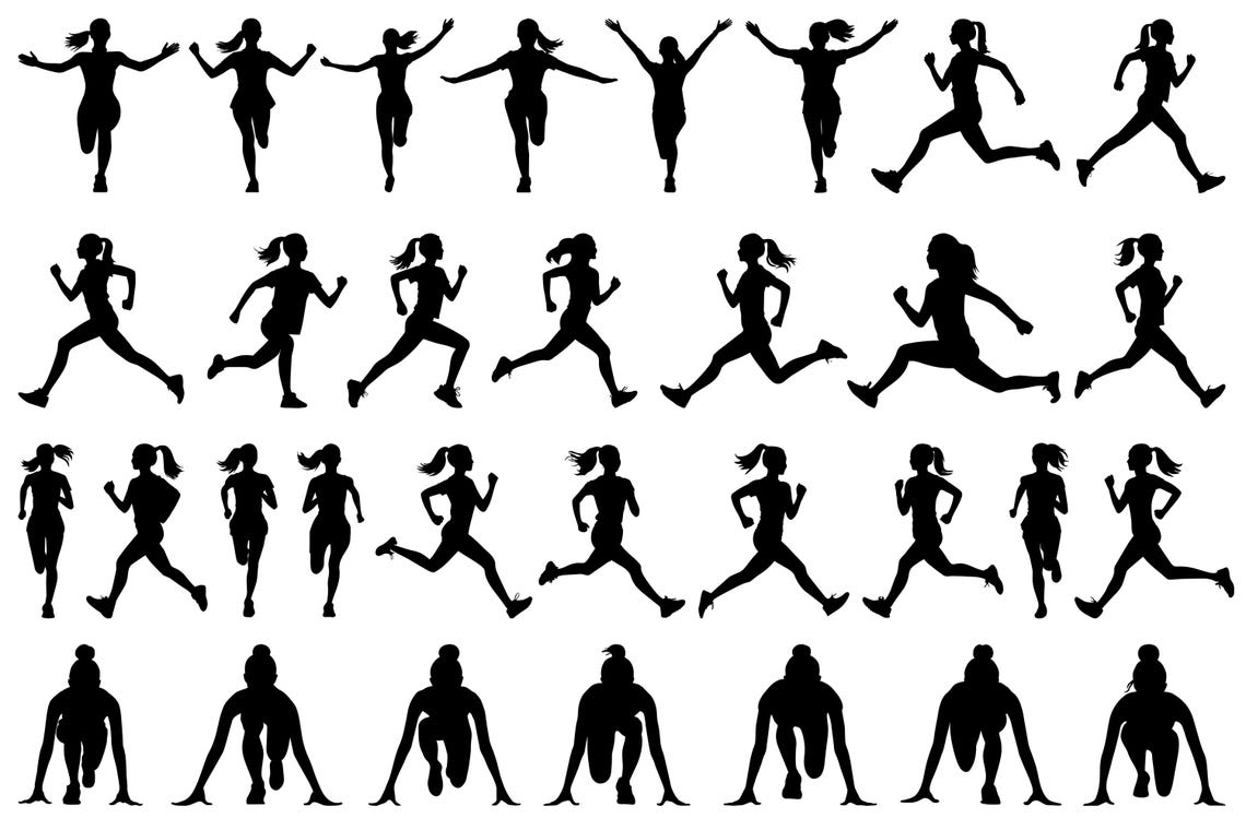 Woman Running Silhouette, Woman Running SVG Bundle, Woman Runner SVG ...