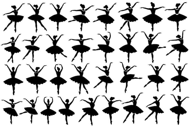 Ballerina SVG Bundle, Ballerina Poses Silhouette, Ballerina Silhouettes ...