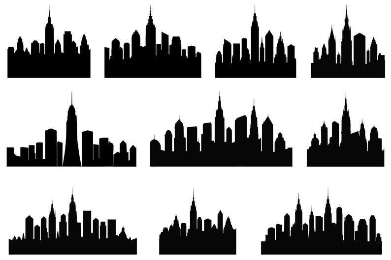 City Skyline SVG Bundle: 10 Skyscraper Designs (digital Download) - Etsy