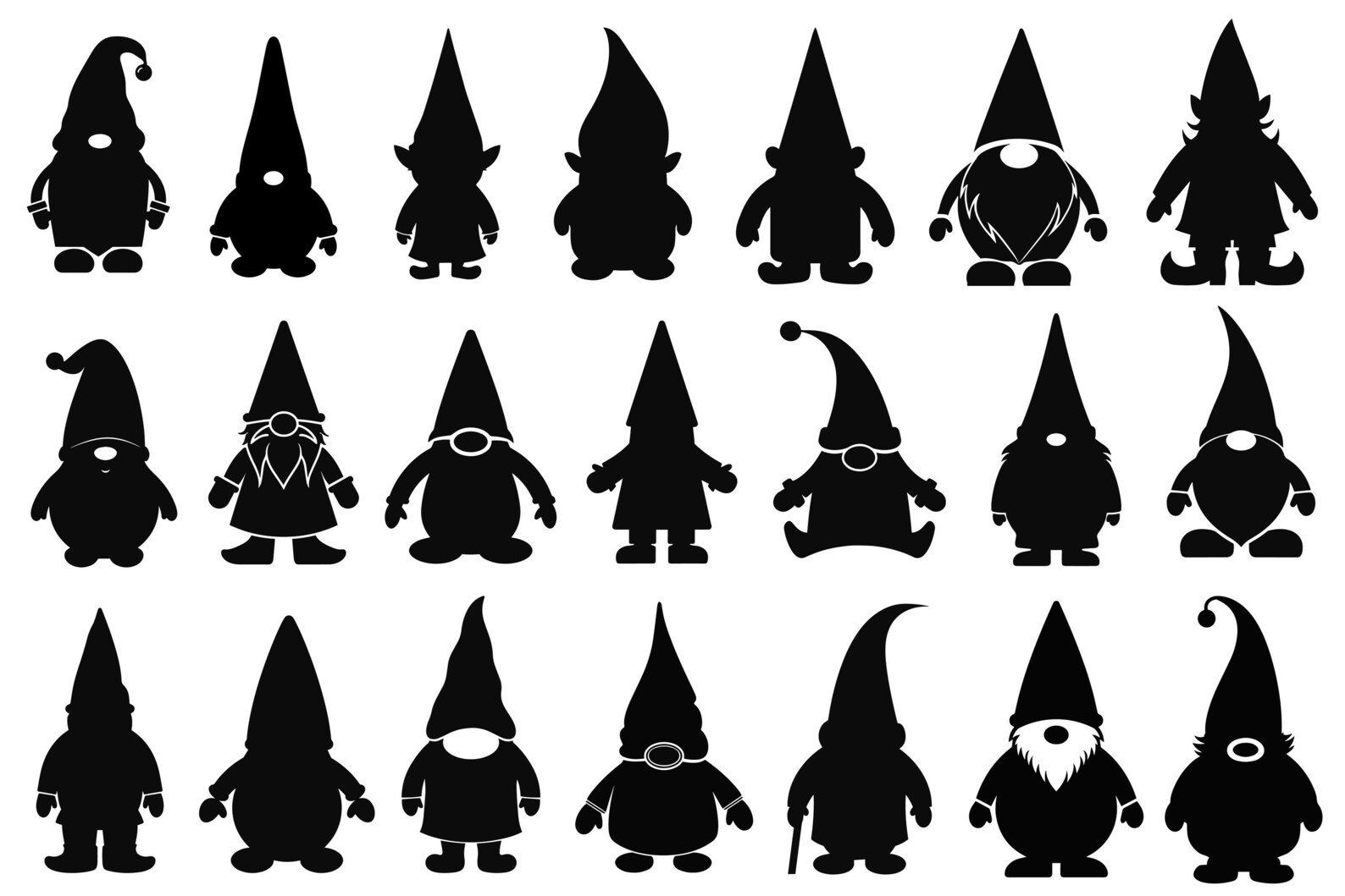Gnome Silhouettes, Gnome SVG Bundle, Gnomes SVG, Gnomes PNG - Etsy