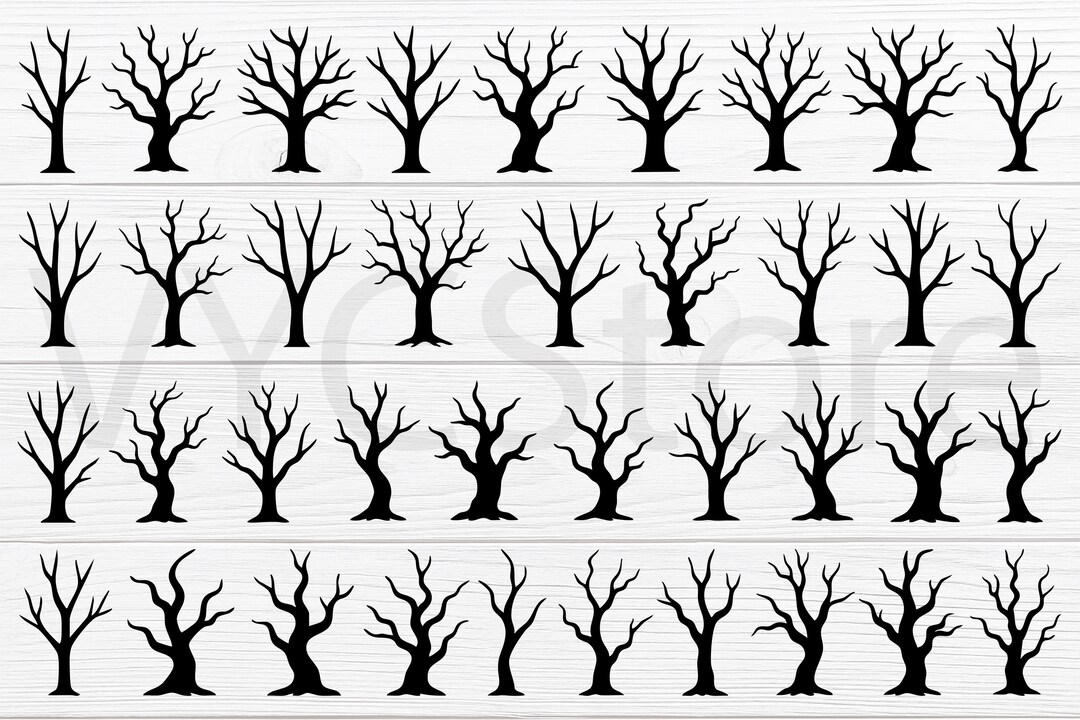 Dead Tree Silhouette Vector Bundle | Dead Trees SVG 38 Designs | Dead ...