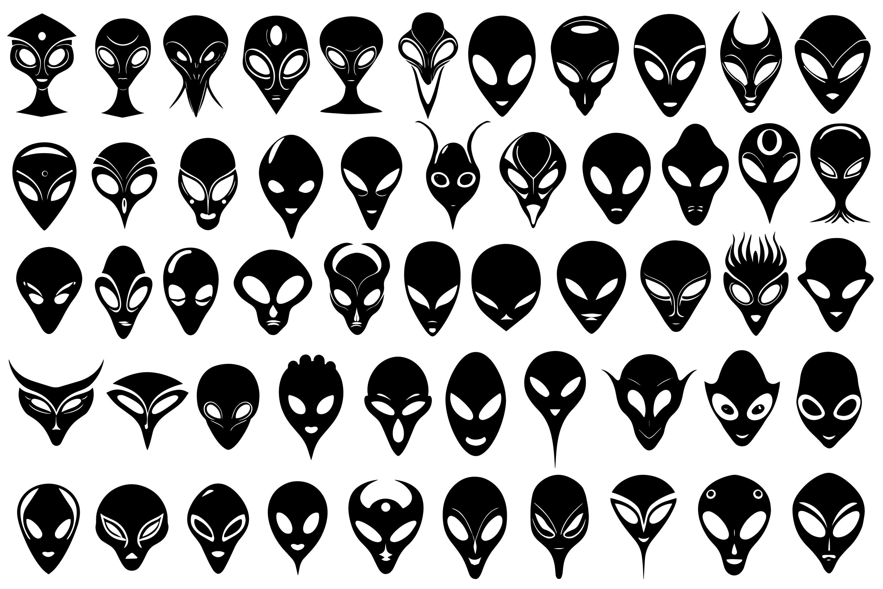 Alien Silhouettes, Alien SVG Bundle, Aliens Clipart, Alien Vectors - Etsy