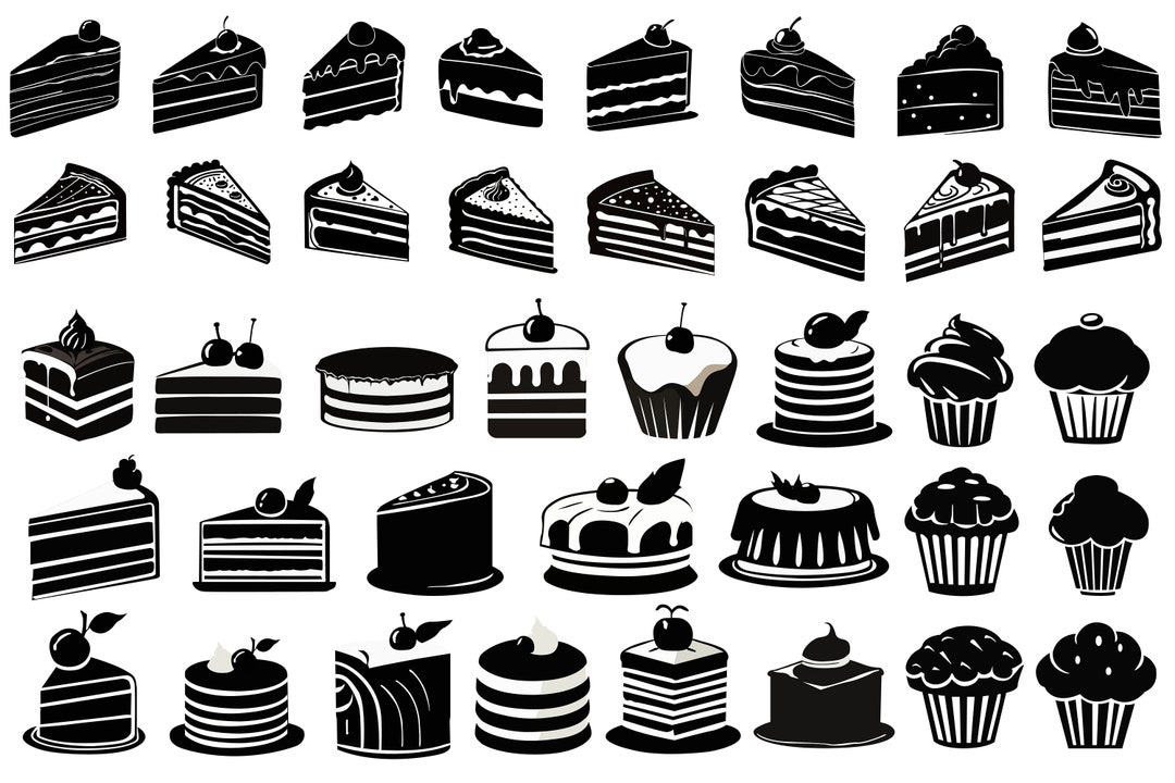 Cake Silhouettes SVG Bundle: 39 Cake Designs (digital Download) - Etsy
